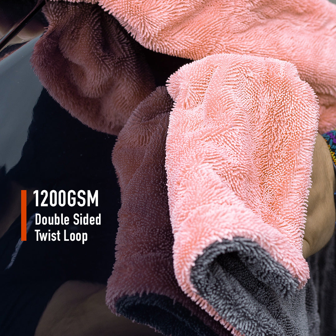 Microfiber Drying Towels | 1200GSM Duo Twisted Loop Microfiber Drying ...